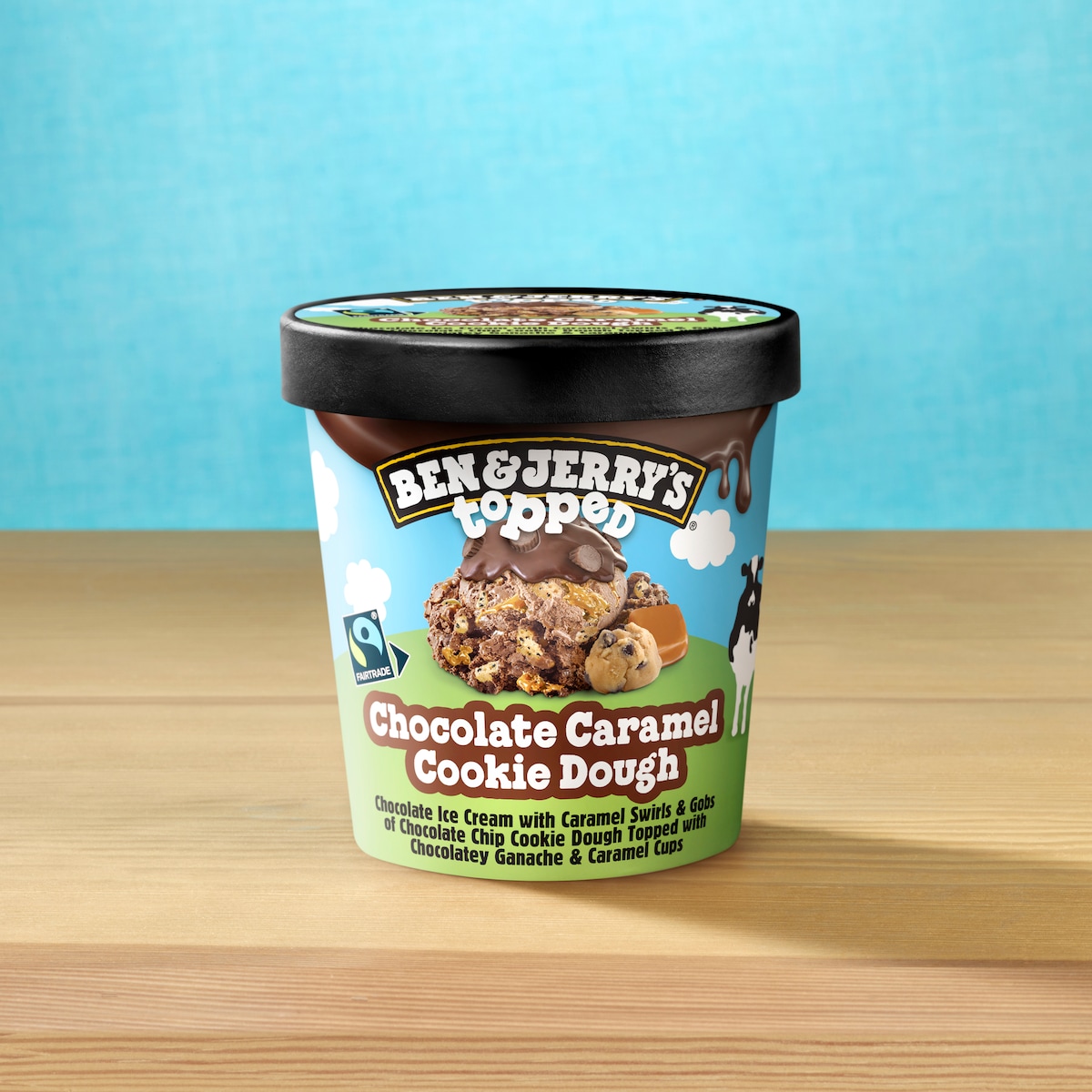 Chocolate Caramel Cookie Dough Topped Ben And Jerrys